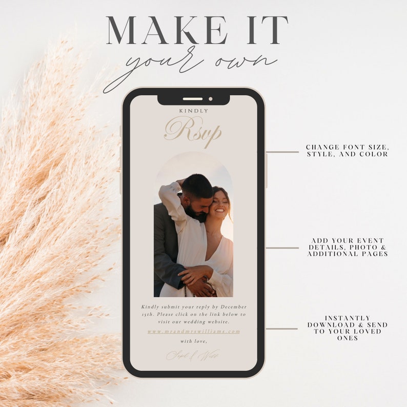 Digital Wedding Invitation, Electronic Wedding Invitation, Wedding ...