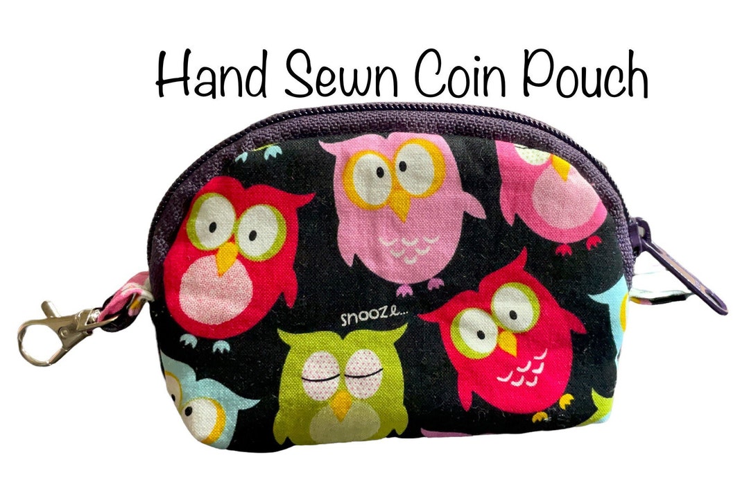 Small Zippered Coin Pouch, Coin Purse, Embroidered Pouch, Personalized ...
