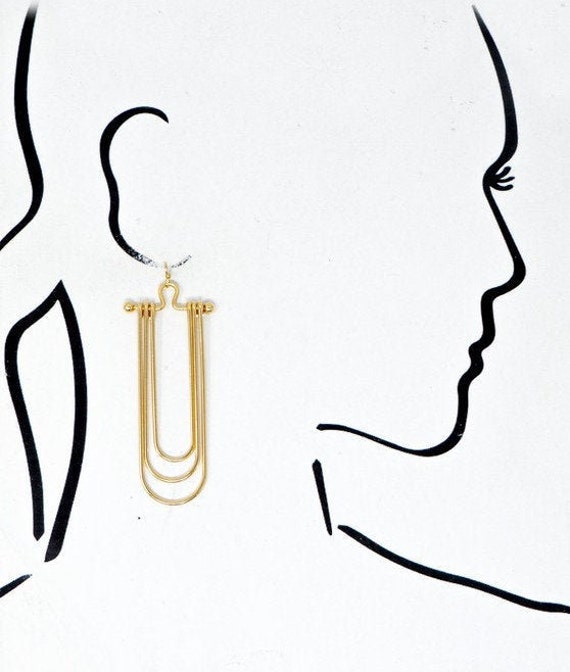 3 Long 'U' Shaped Loop Hoop Earrings 1X3 | Etsy