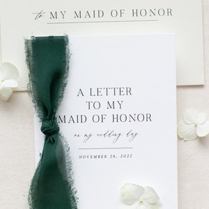 Personalized "to My" Maid of Honor Cotton Paper Card | Wedding Card ...