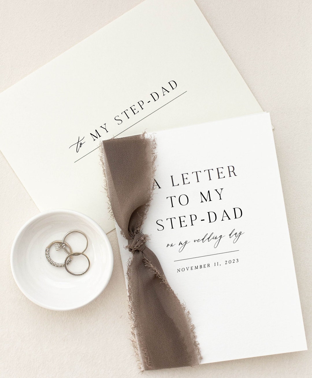 Personalized "to My Step-dad" Cotton Paper Card | Wedding Card | Step ...