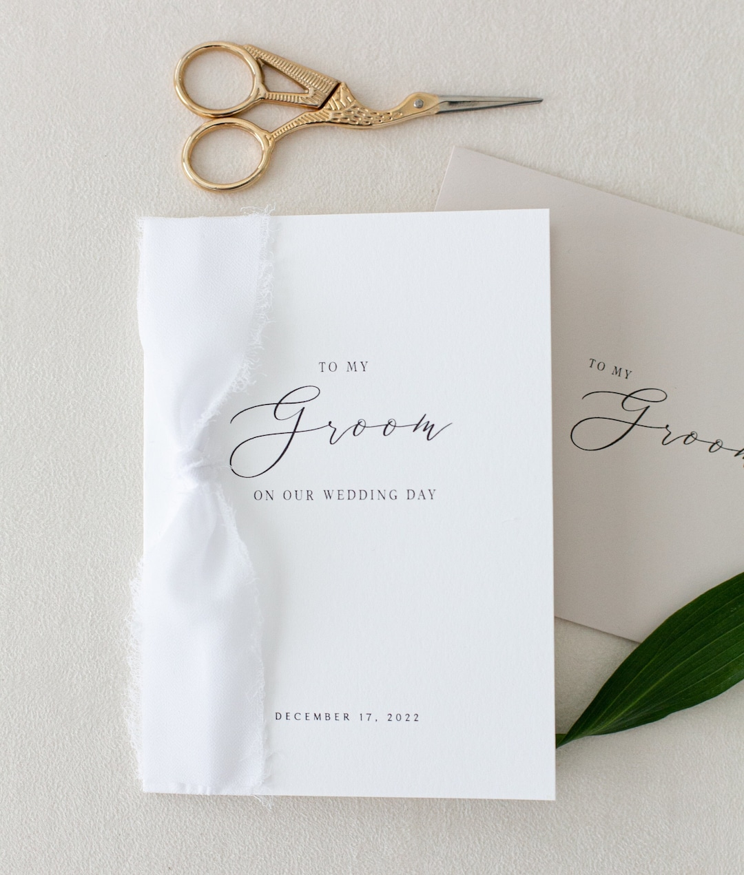 Personalized to My Groom Cotton Paper Card Wedding Card Wedding Day of ...