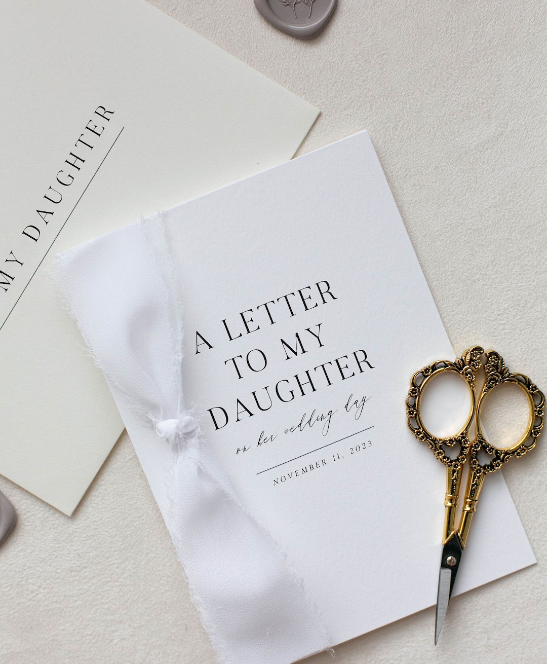 Personalized "to My Daughter" Cotton Paper Card | Personalized Wedding ...