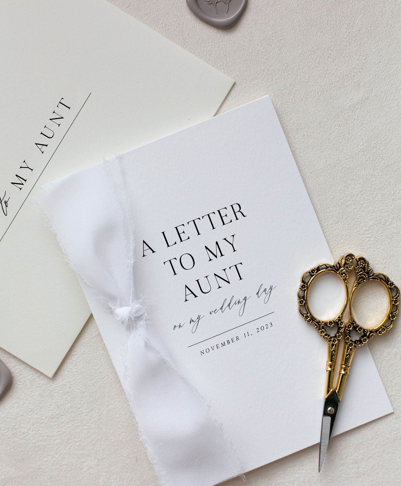 Personalized "to My Aunt" Cotton Paper Card | Personalized Wedding Card ...