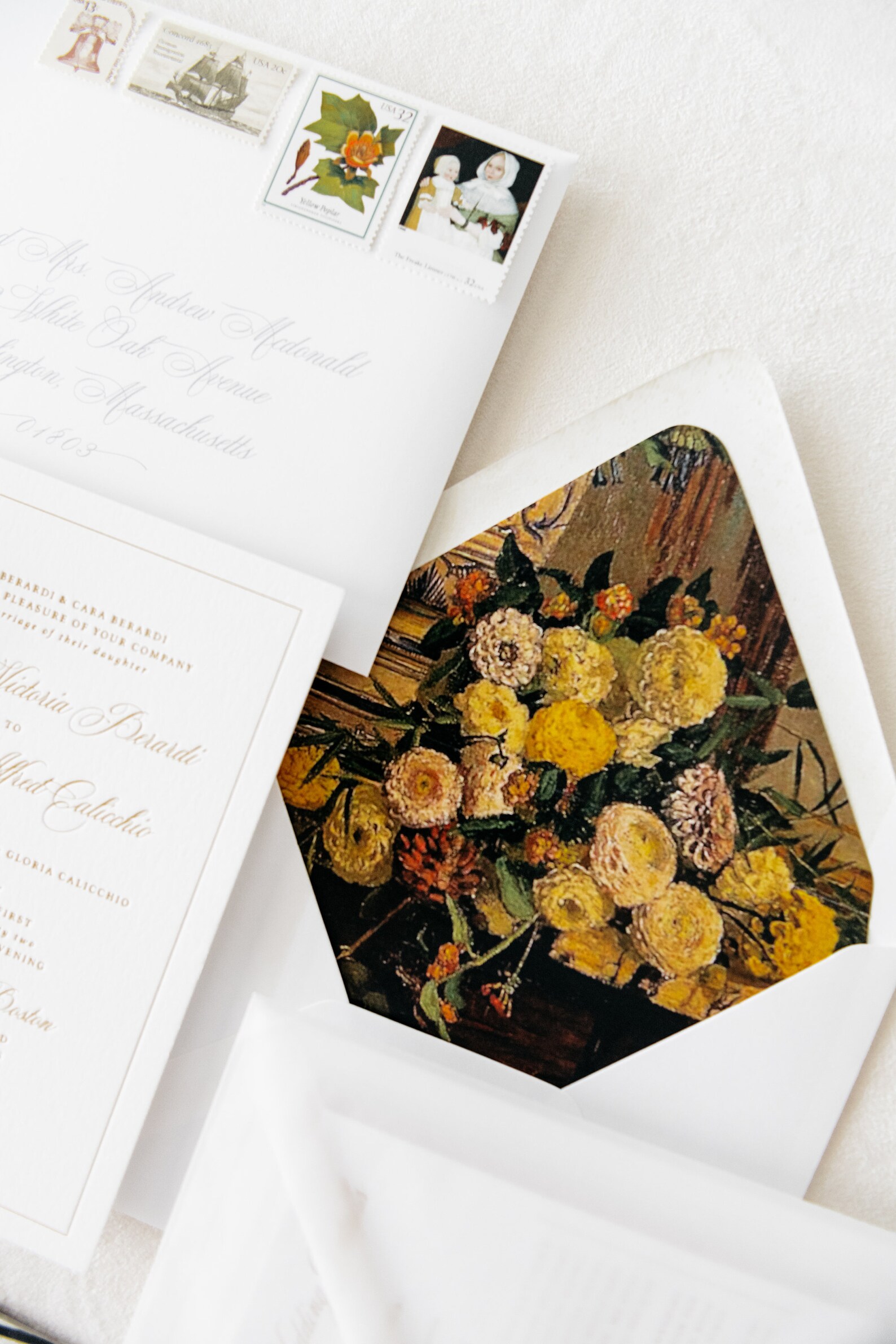 Gold Flowers Envelope Liner Instant Download Printable - Etsy
