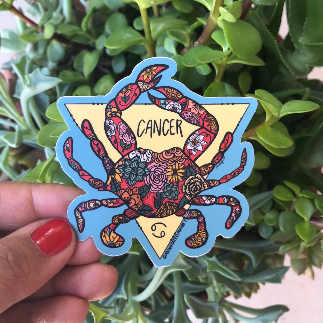 Vinyl Sticker | Cancer | Zodiac Astrology Weatherproof Decal Cactus ...