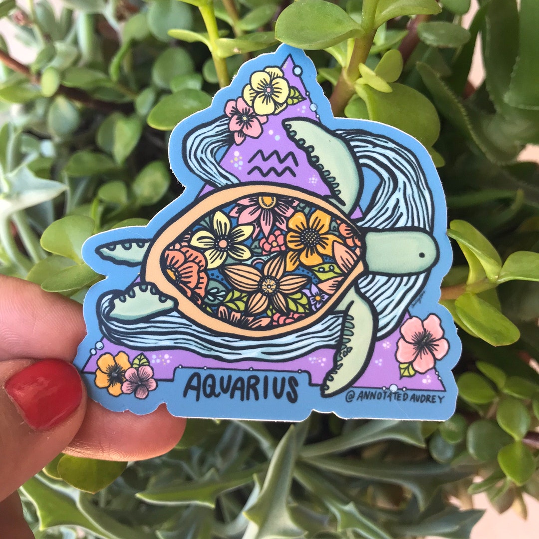 Aquarius | Zodiac Astrology Weatherproof Decal Cactus Sticker | Bullet ...