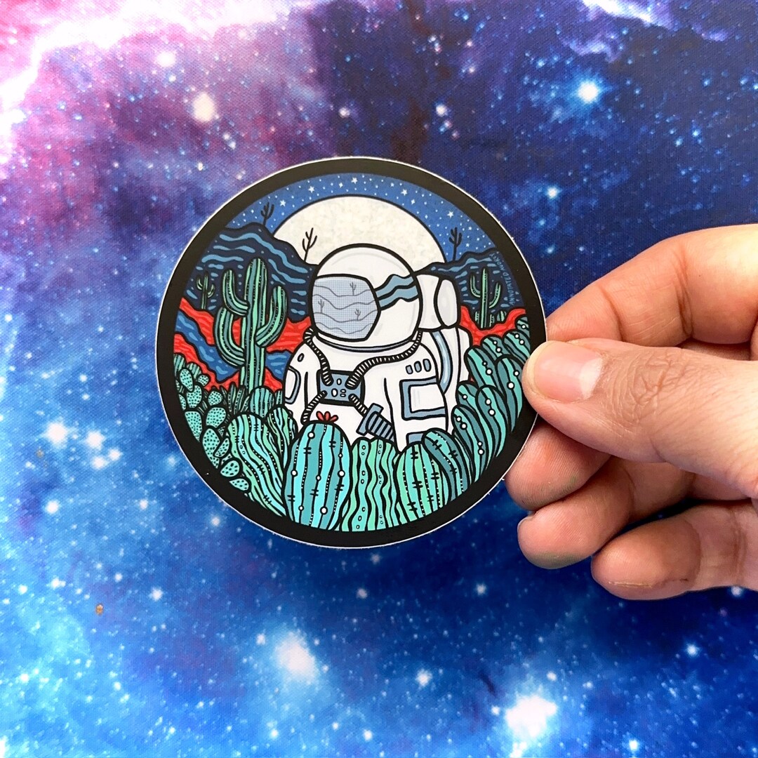 Desert Astronaut Vinyl Sticker: Weatherproof Water Bottle Decal - Etsy