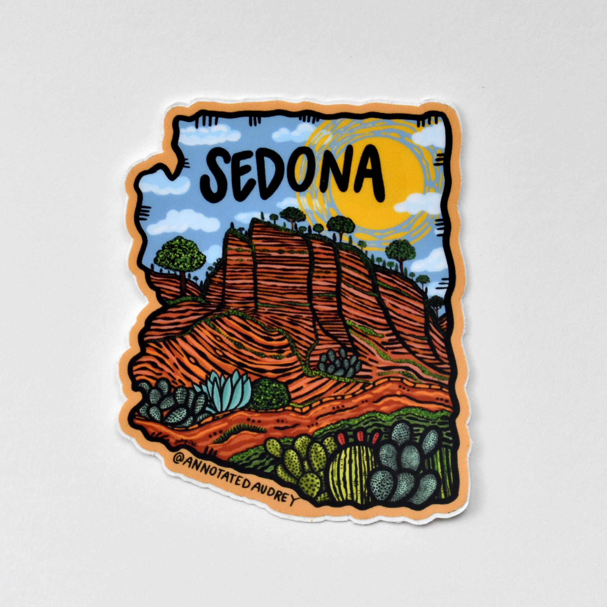 Vinyl Sticker Sedona Arizona Weatherproof Decal Cactus - Etsy