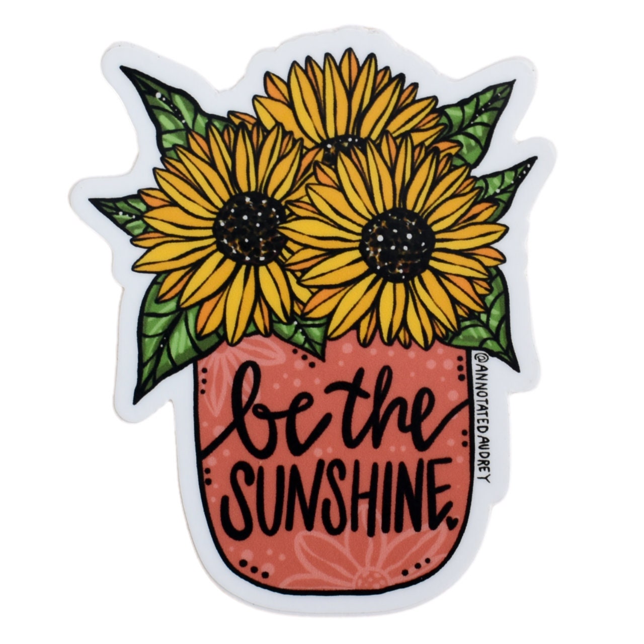 Vinyl Sticker Be the Sunshine Weatherproof Decal Sunflower | Etsy