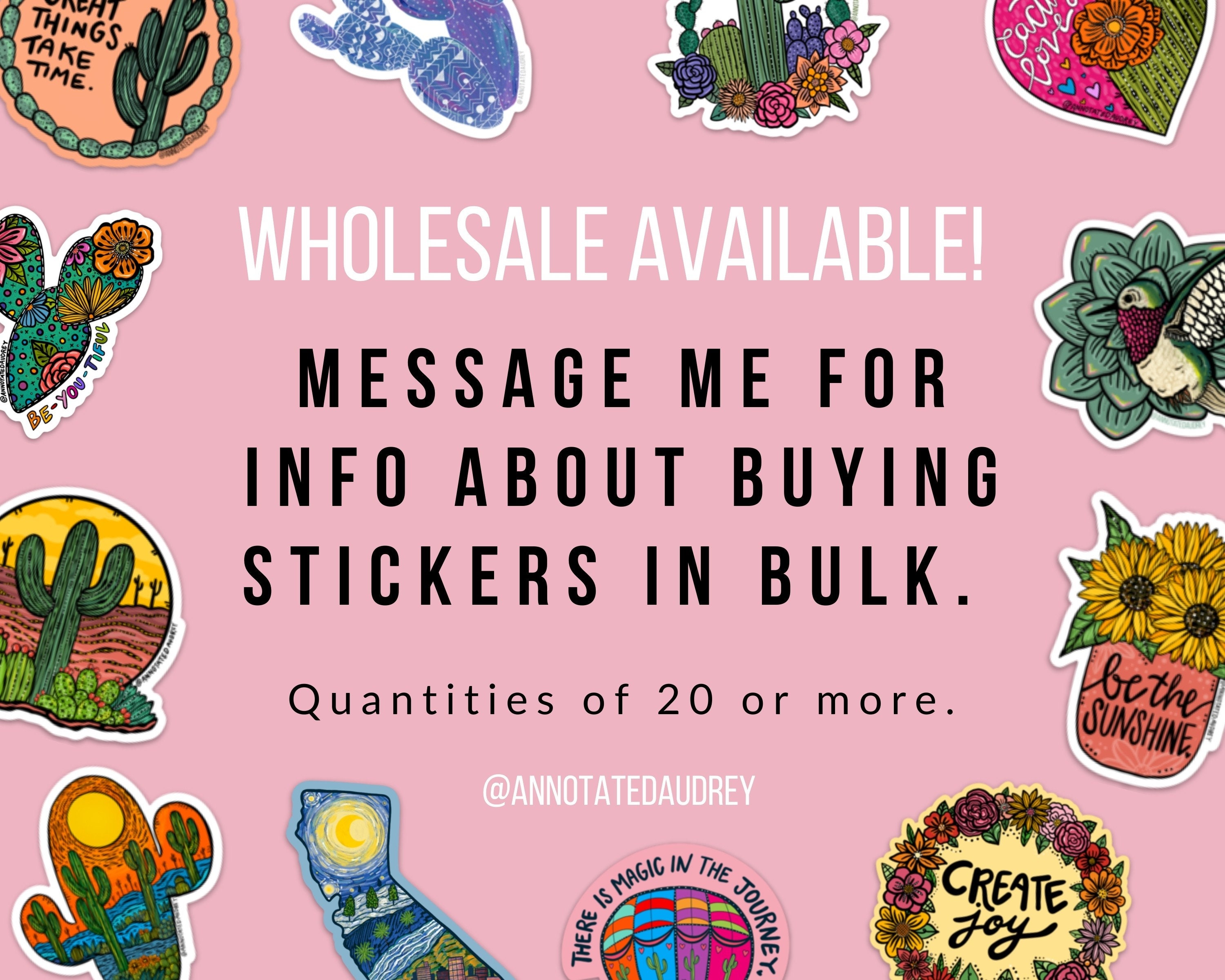 Vinyl Sticker Spread Kindness Weatherproof Decal Cactus | Etsy