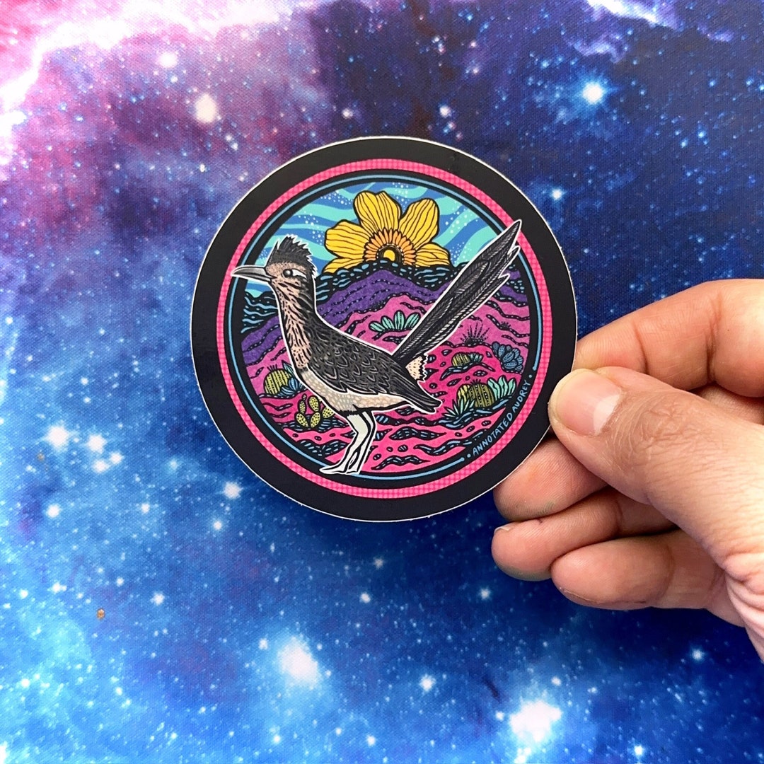 Roadrunner Circle Sticker: Weatherproof Vinyl Decal for Water Bottles ...