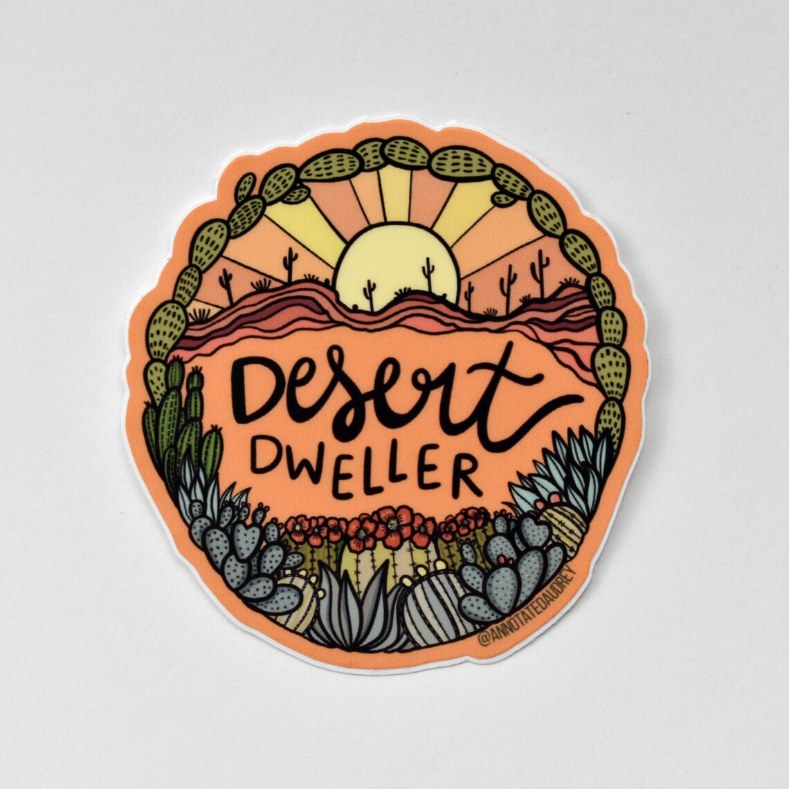 Desert Dweller Weatherproof Vinyl Cactus Sticker | Bulletjournalsticker ...