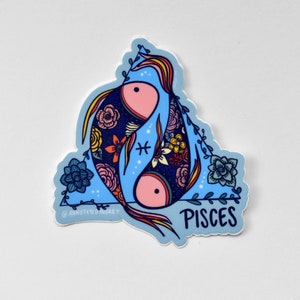 Vinyl Sticker | Pisces | Zodiac Astrology Weatherproof Decal | Gifts ...