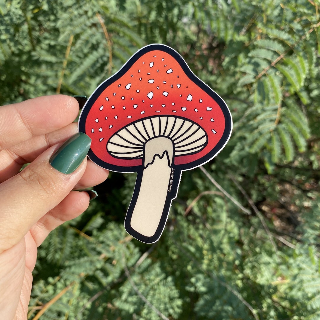 Red Mushroom Vinyl Sticker: Weatherproof Waterproof Decal - Etsy