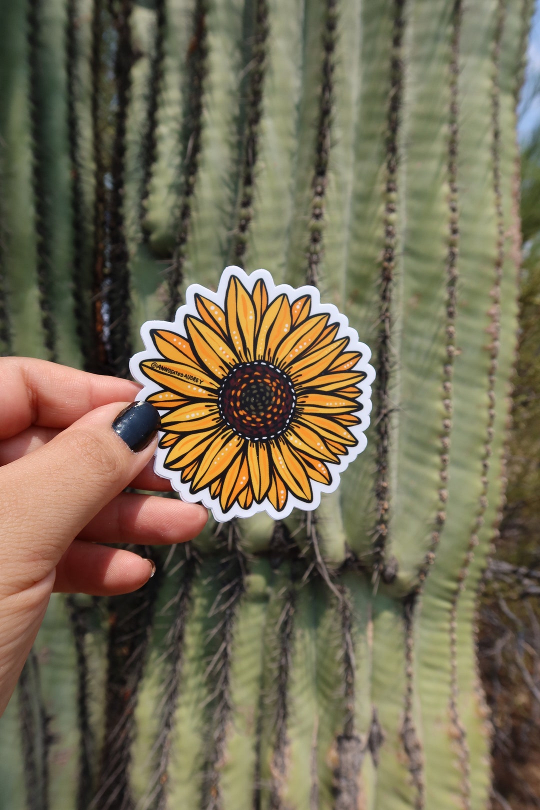 Sunflower Weatherproof Flower Sticker| Plant Sticker for Laptops ...