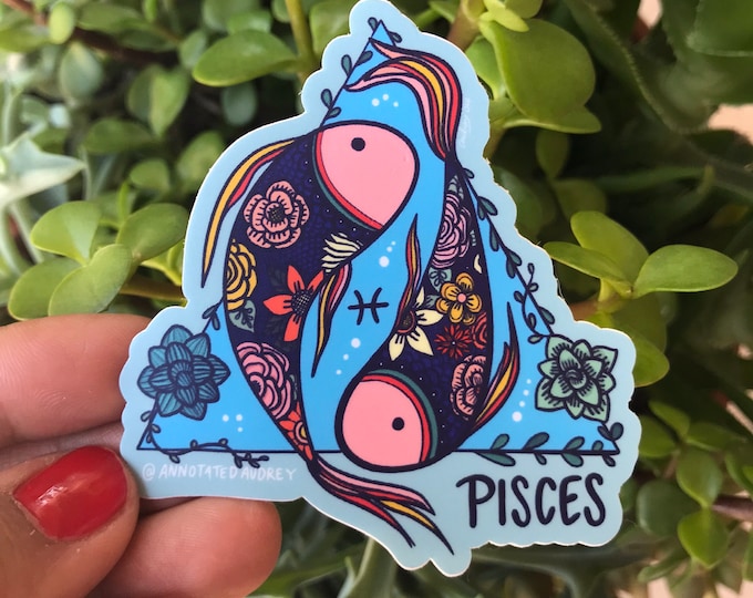 Vinyl Sticker Pisces Zodiac Astrology Weatherproof Decal Gifts for ...