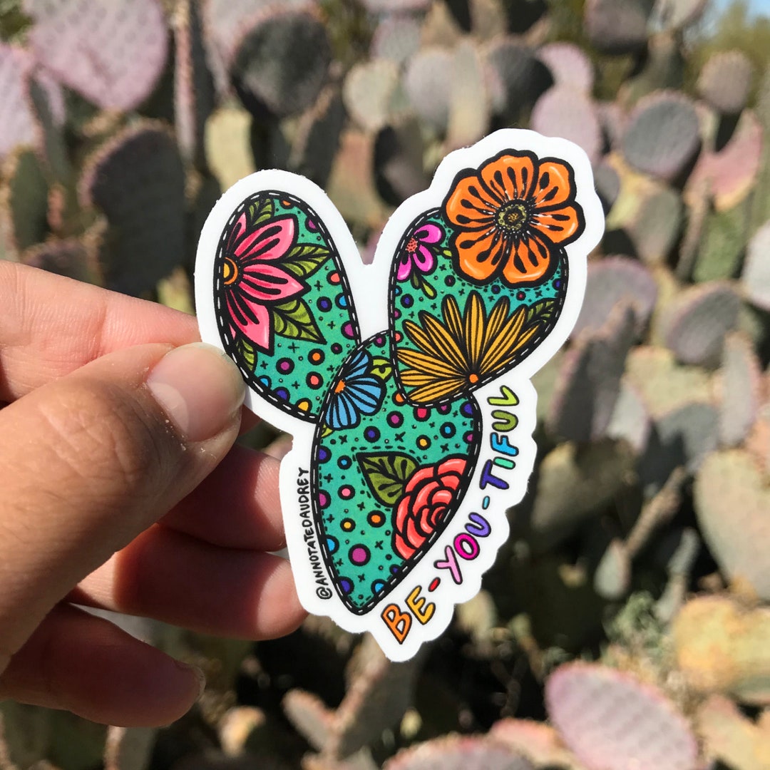 Be-you-tiful Weatherproof Decal Cactus Sticker Bulletjournalsticker ...