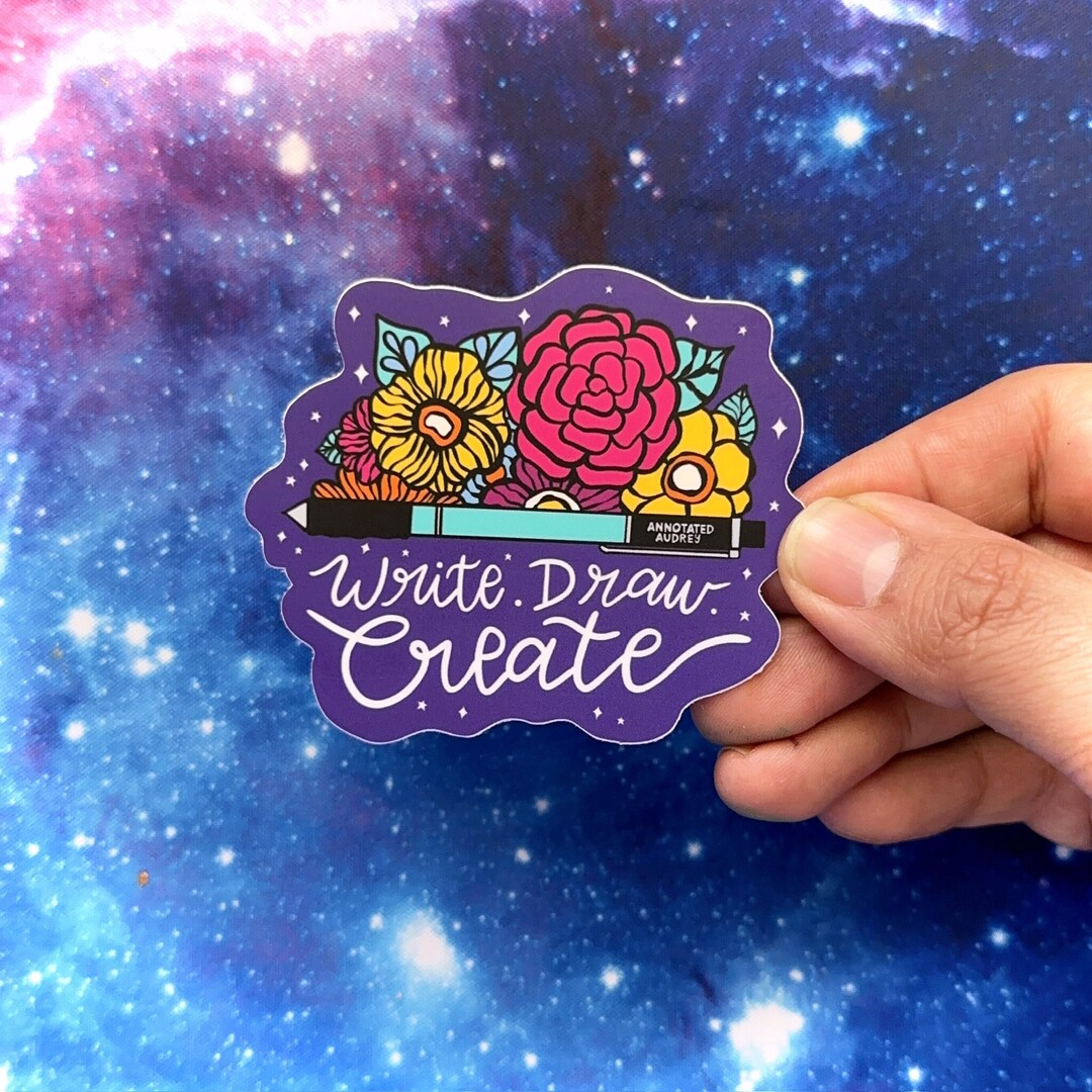 Write Draw Create Sticker: Waterproof Vinyl Decal for Journaling - Etsy