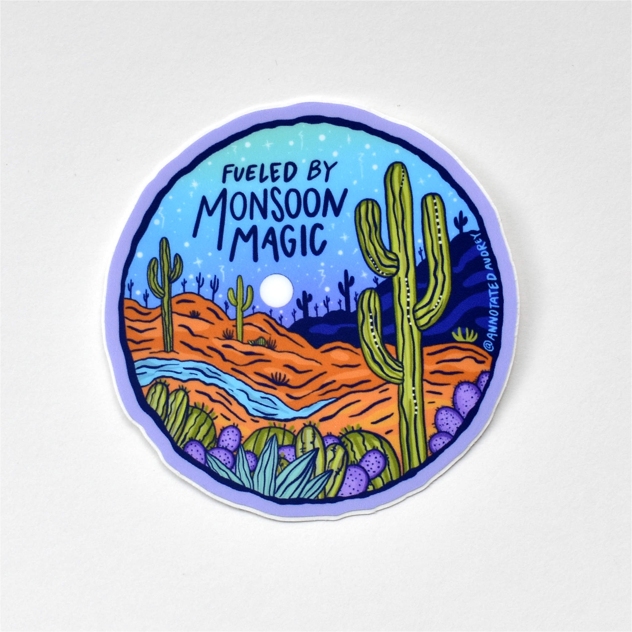 Vinyl Sticker | Fueled by Monsoon Magic Weatherproof Decal Cactus ...