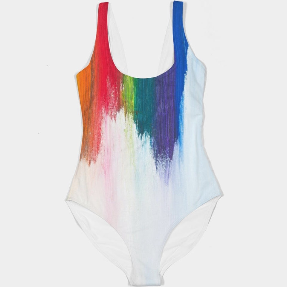 Women's One-Piece Rainbow Splash Swimsuit sold by Agness | SKU 7225860 ...