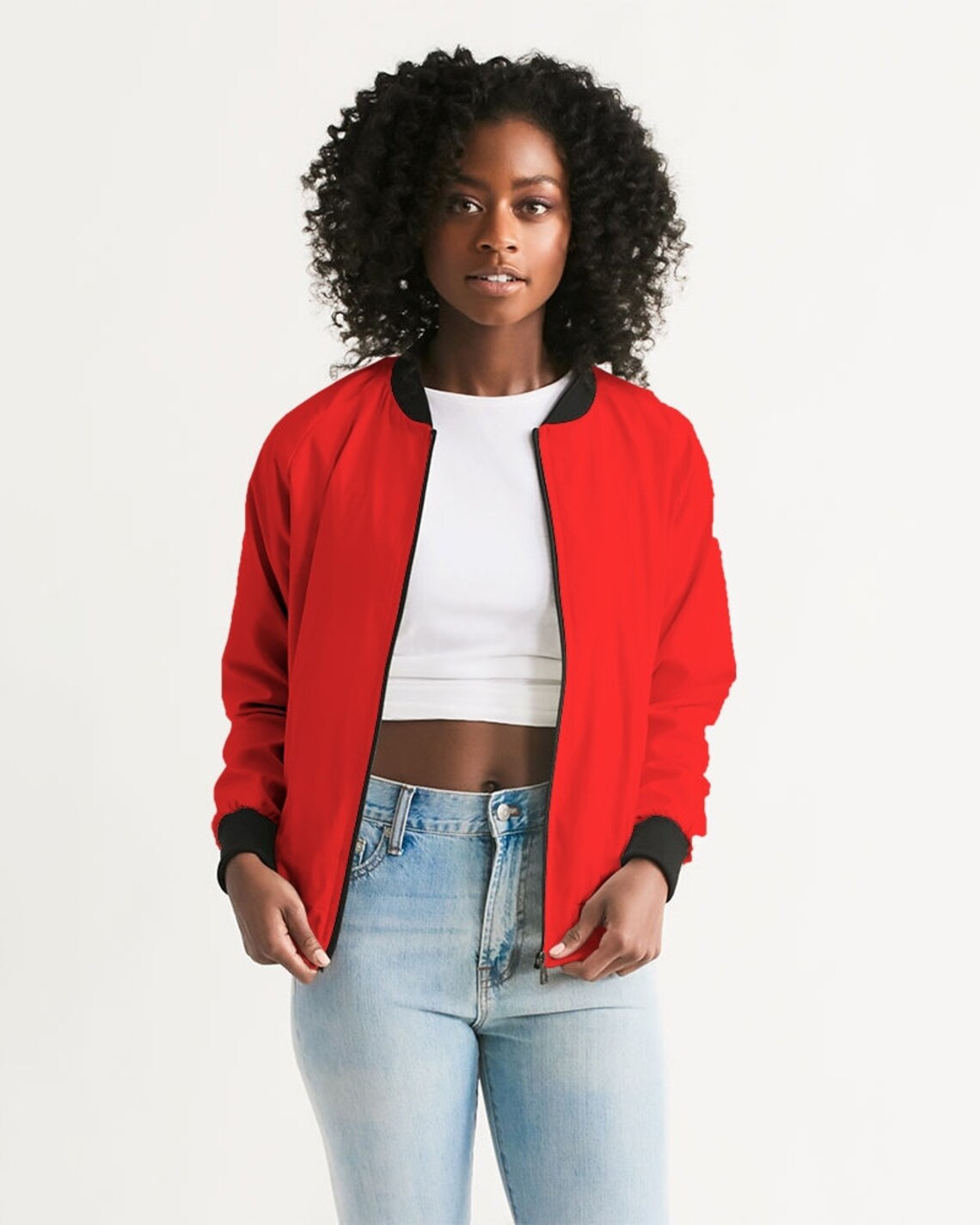 Women's Red Bomber Jacket - Etsy