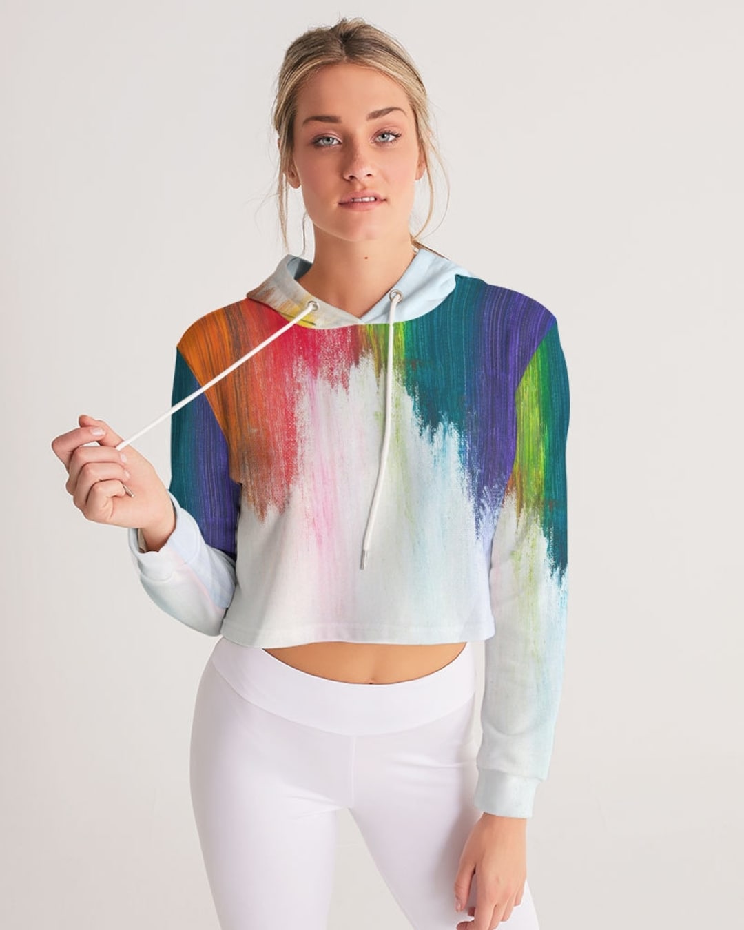 Women's Rainbow Cropped Hoodie - Etsy