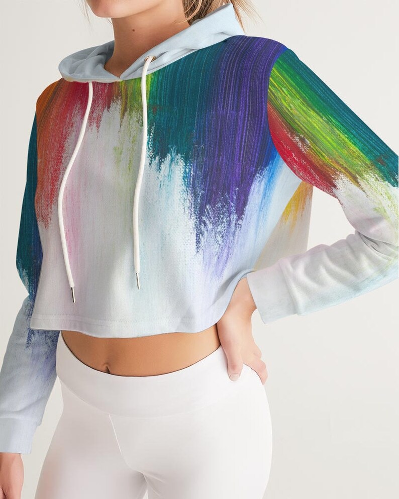 Women's Rainbow Cropped Hoodie - Etsy