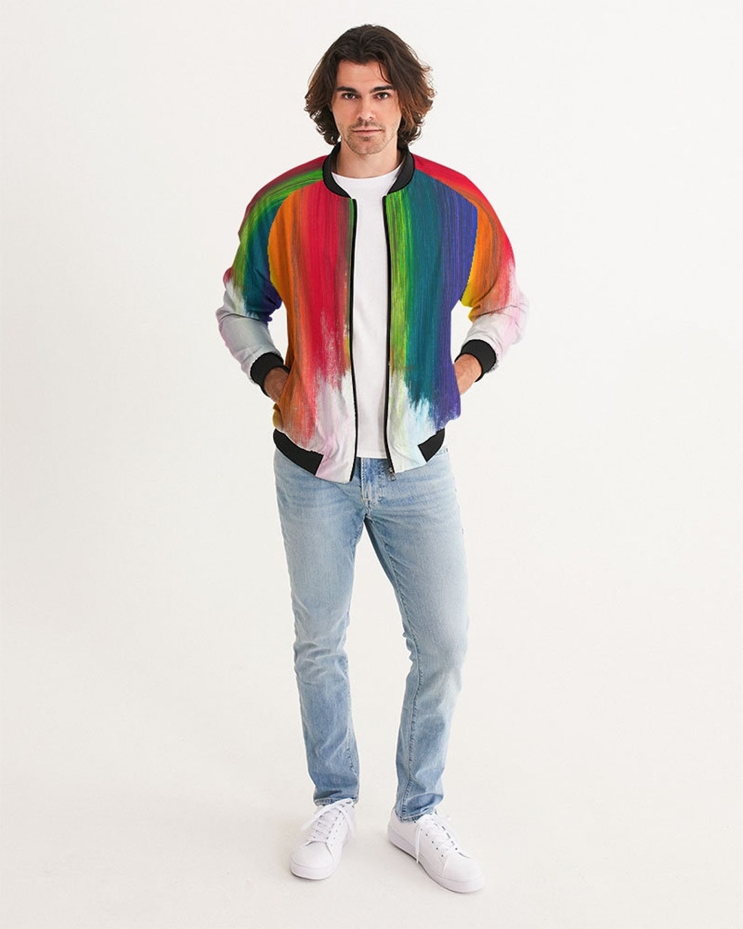 Men's Rainbow Bomber Jacket - Etsy