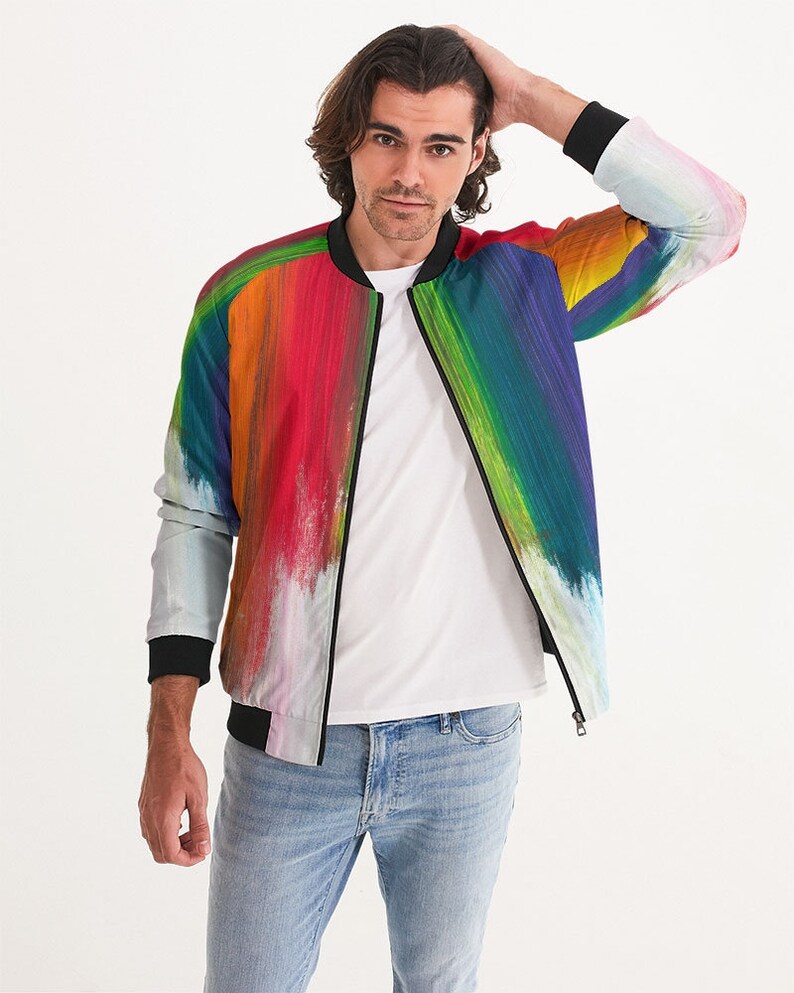 Men's Rainbow Bomber Jacket - Etsy
