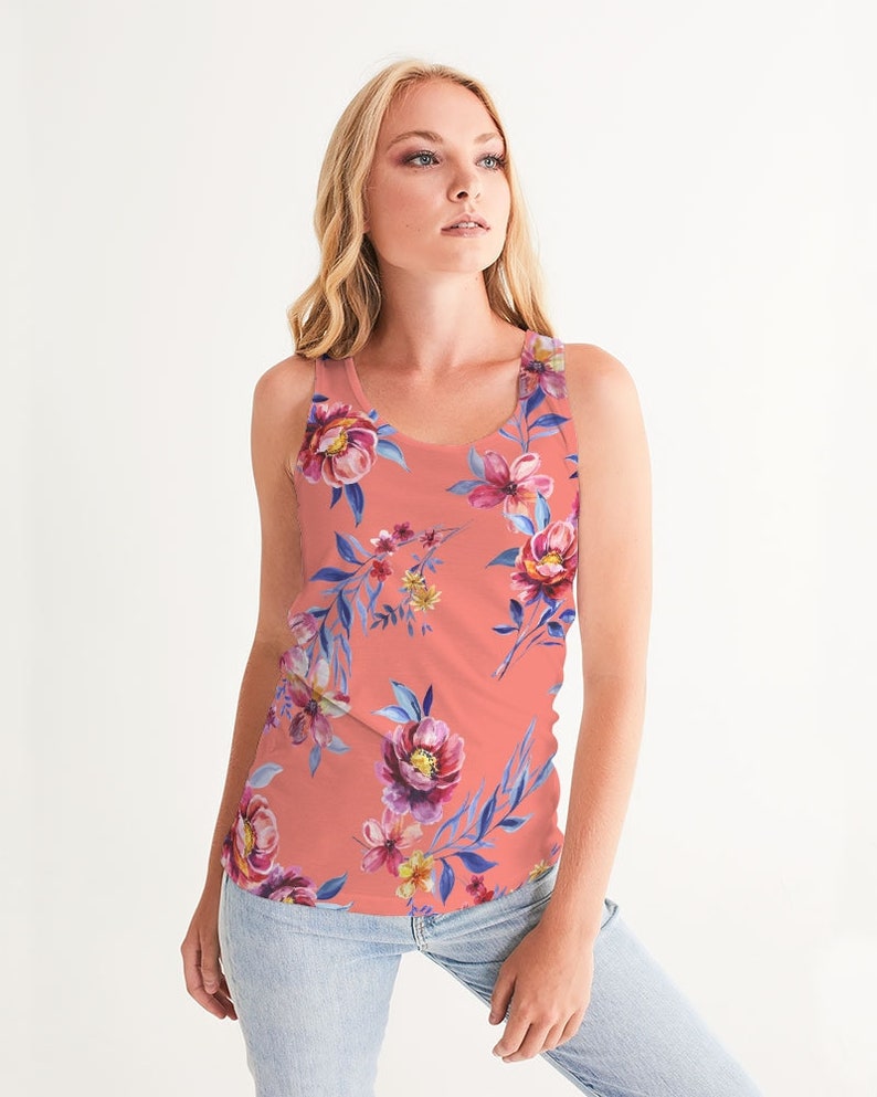 Colorful Flower Pattern Tank - Etsy