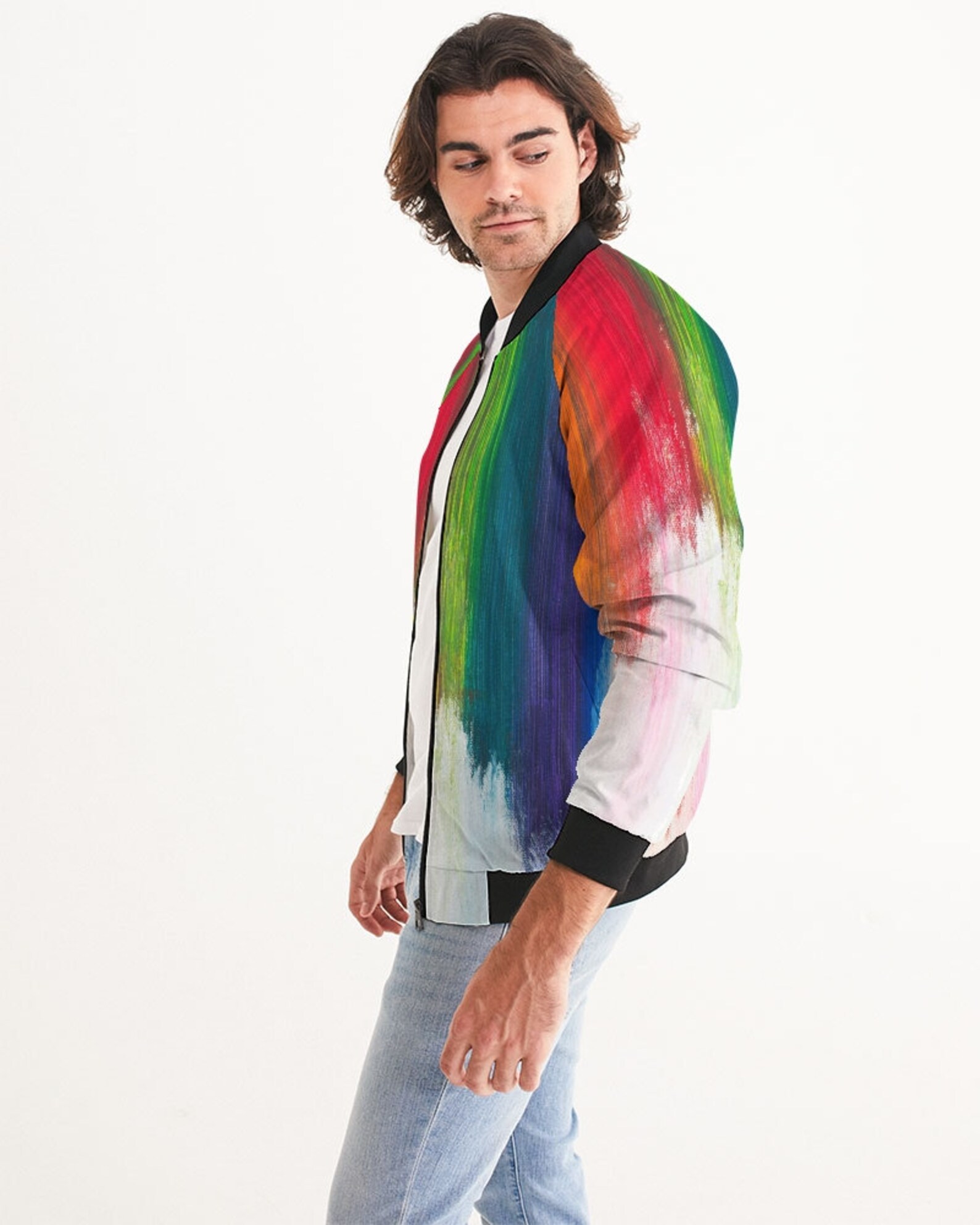 Men's Rainbow Bomber Jacket - Etsy
