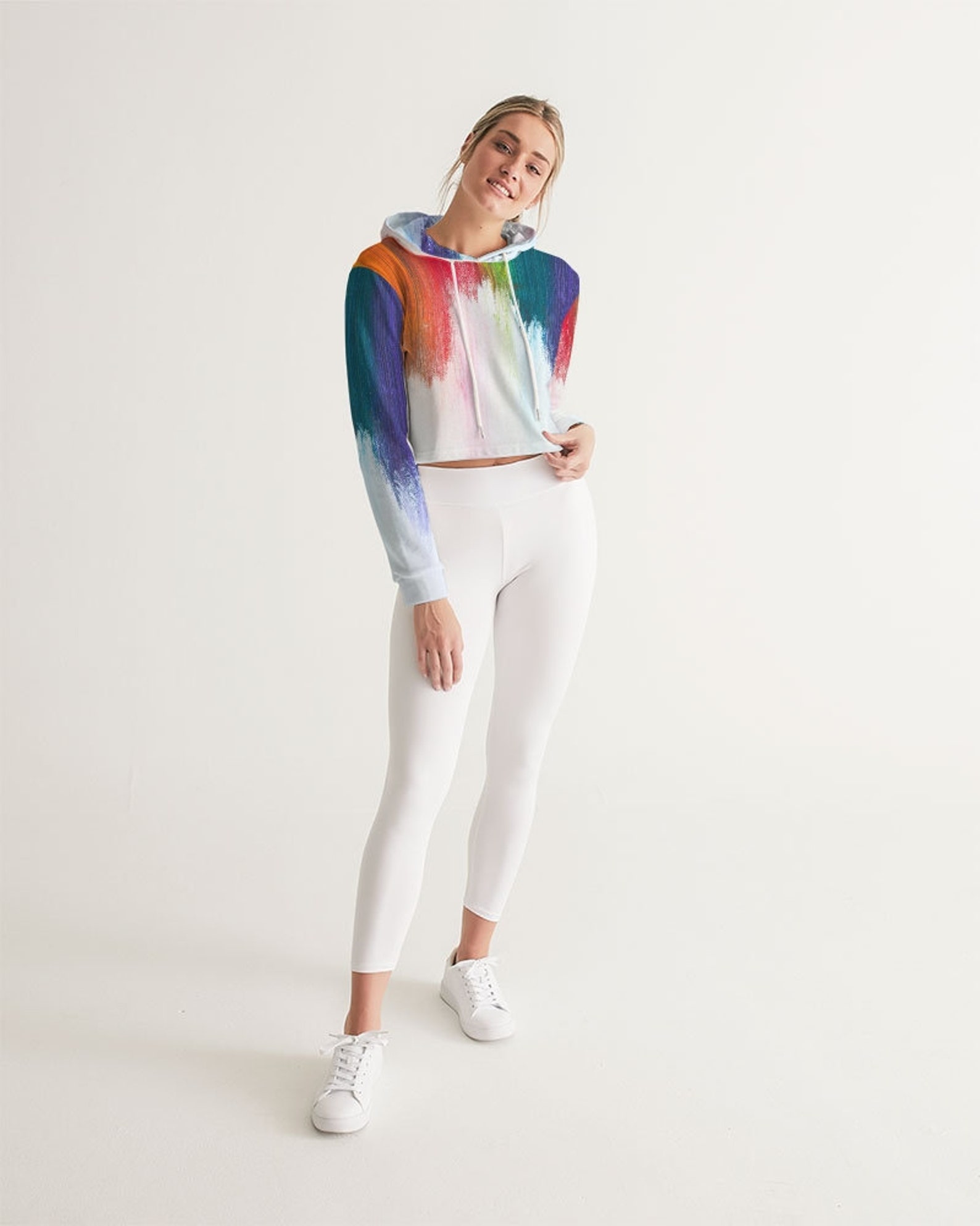 Women's Rainbow Cropped Hoodie - Etsy