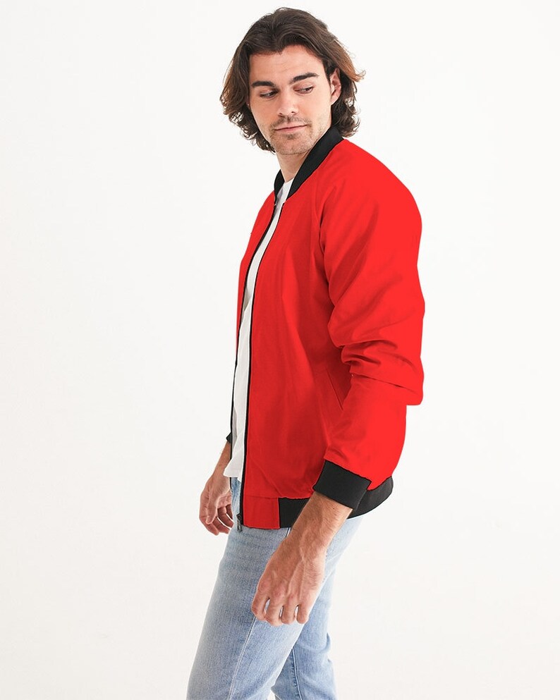 Men's Red Bomber Jacket - Etsy