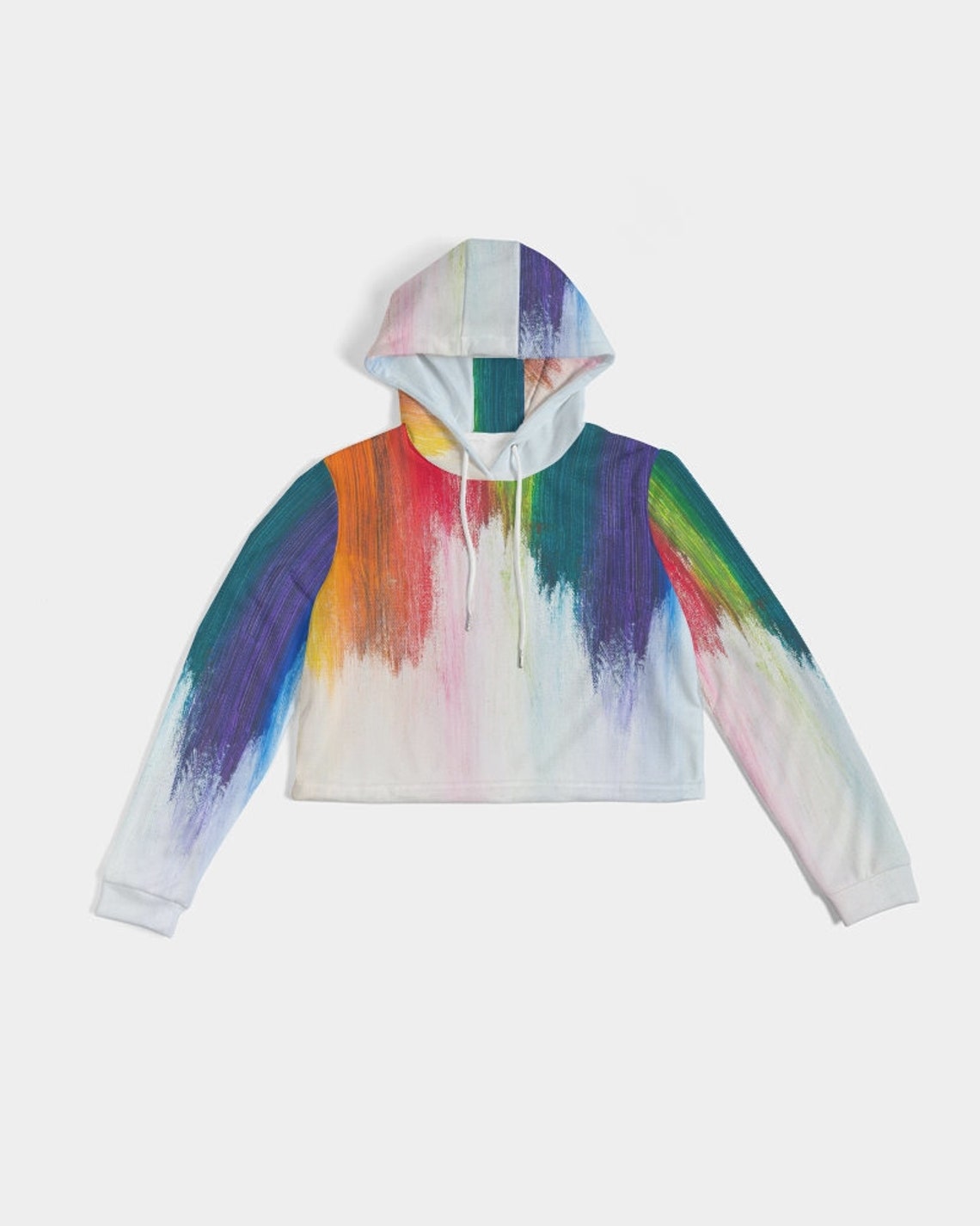 Women's Rainbow Cropped Hoodie - Etsy
