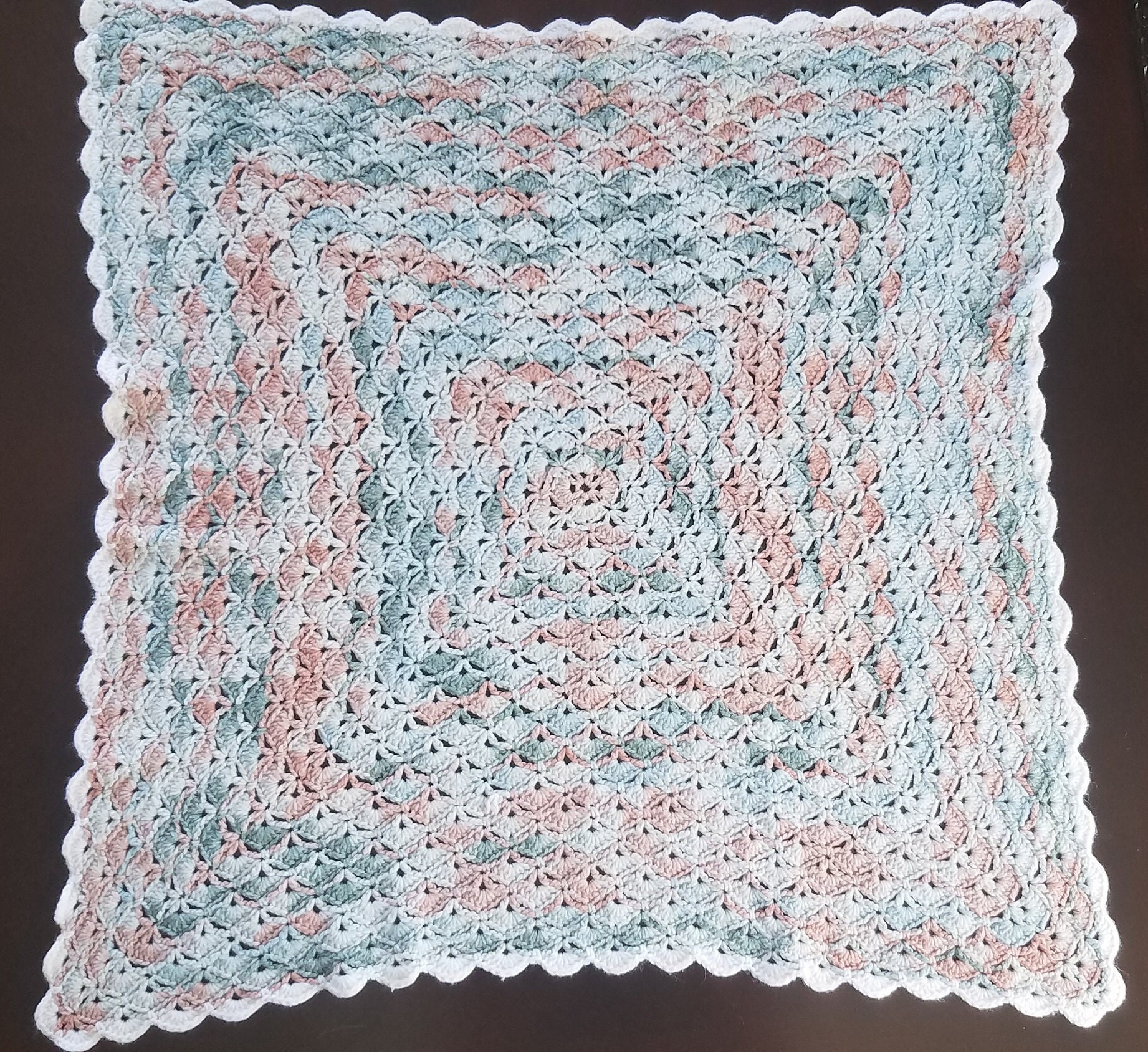 Seashell Granny Square Baby Blanket - Etsy