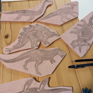 Stegosaurus, Stego Art Print, Dinosaur Skeleton Linocut Poster 11x14 ...