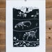 Digging for Dinos, Dinosaur Excavation Print, Linocut Poster 18x24 ...