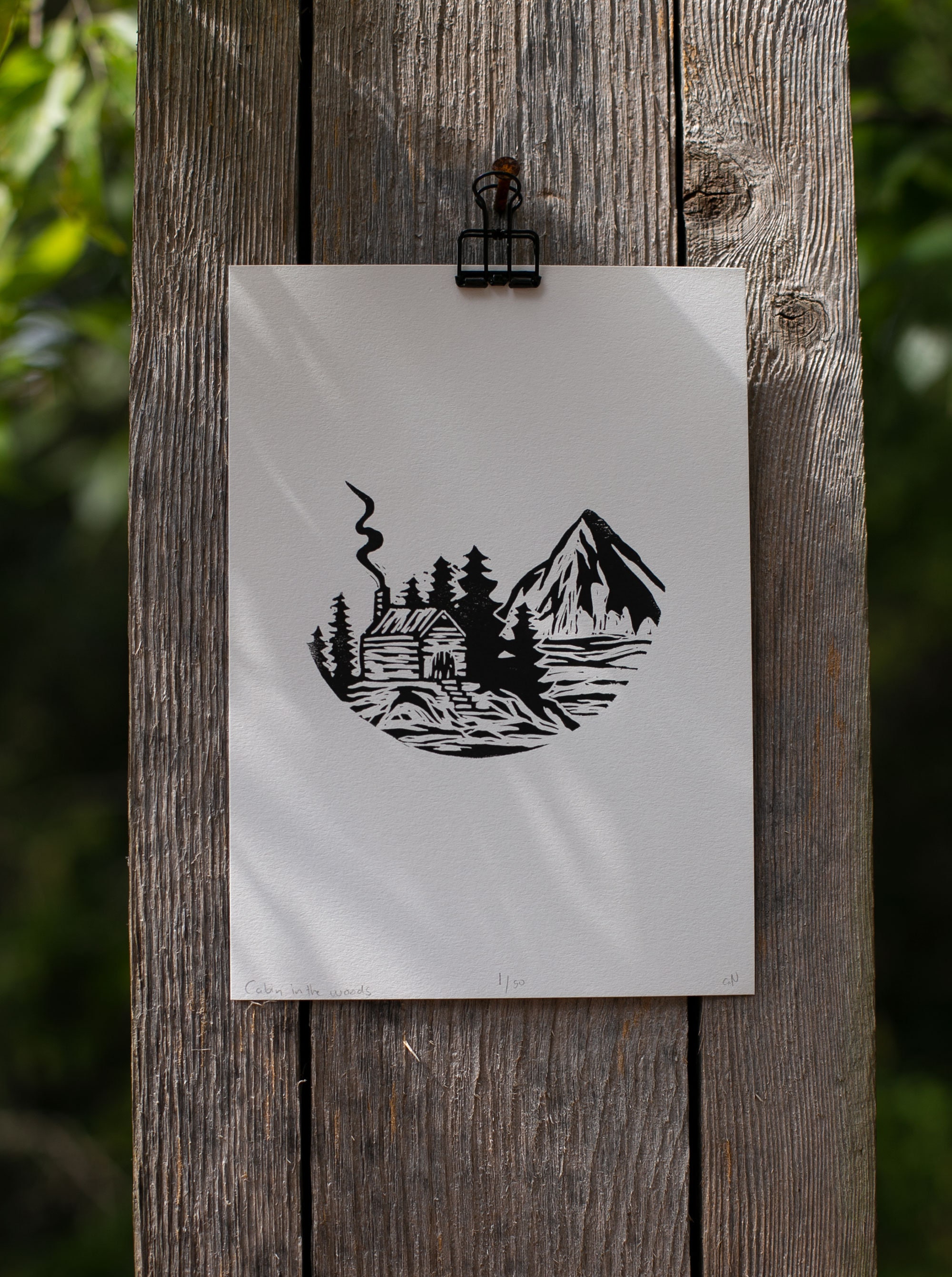 Cabin in the Woods, Lino Cut Print, Wall Decor - Etsy