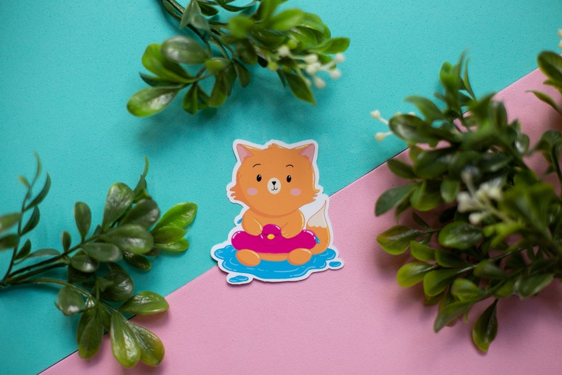 Sticker suki the Fox Summer Fun, Die-cut Gloss Vinyl Sticker ...