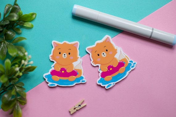 Sticker suki the Fox Summer Fun Die-cut Gloss - Etsy