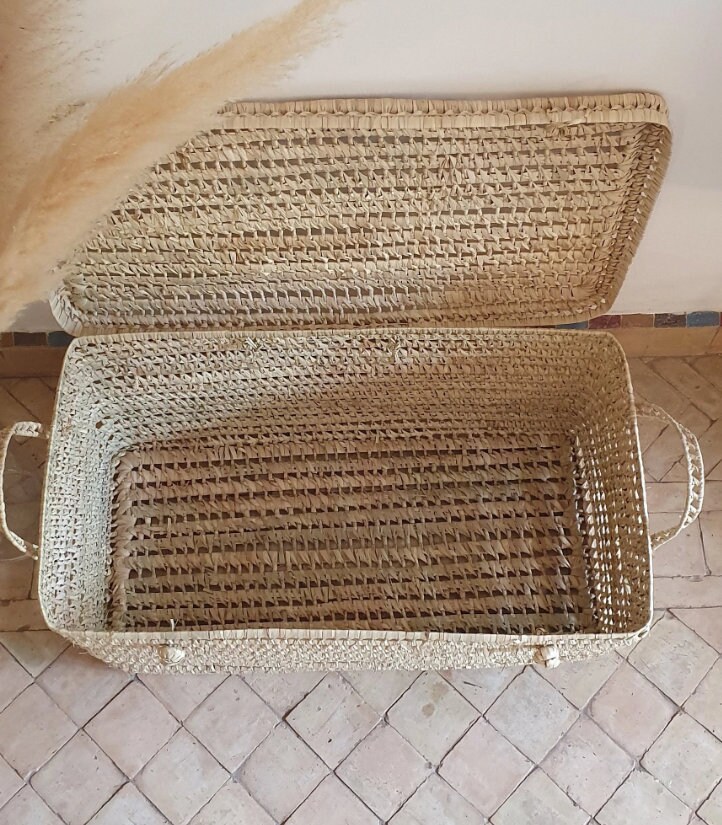 Woven Wicker Toy Box Rattan Palm Storage Trunk and Storage Basket - Etsy