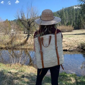 FRENCH Straw Backpack With a Leather Basket, Coastal Foraging Scallops ...