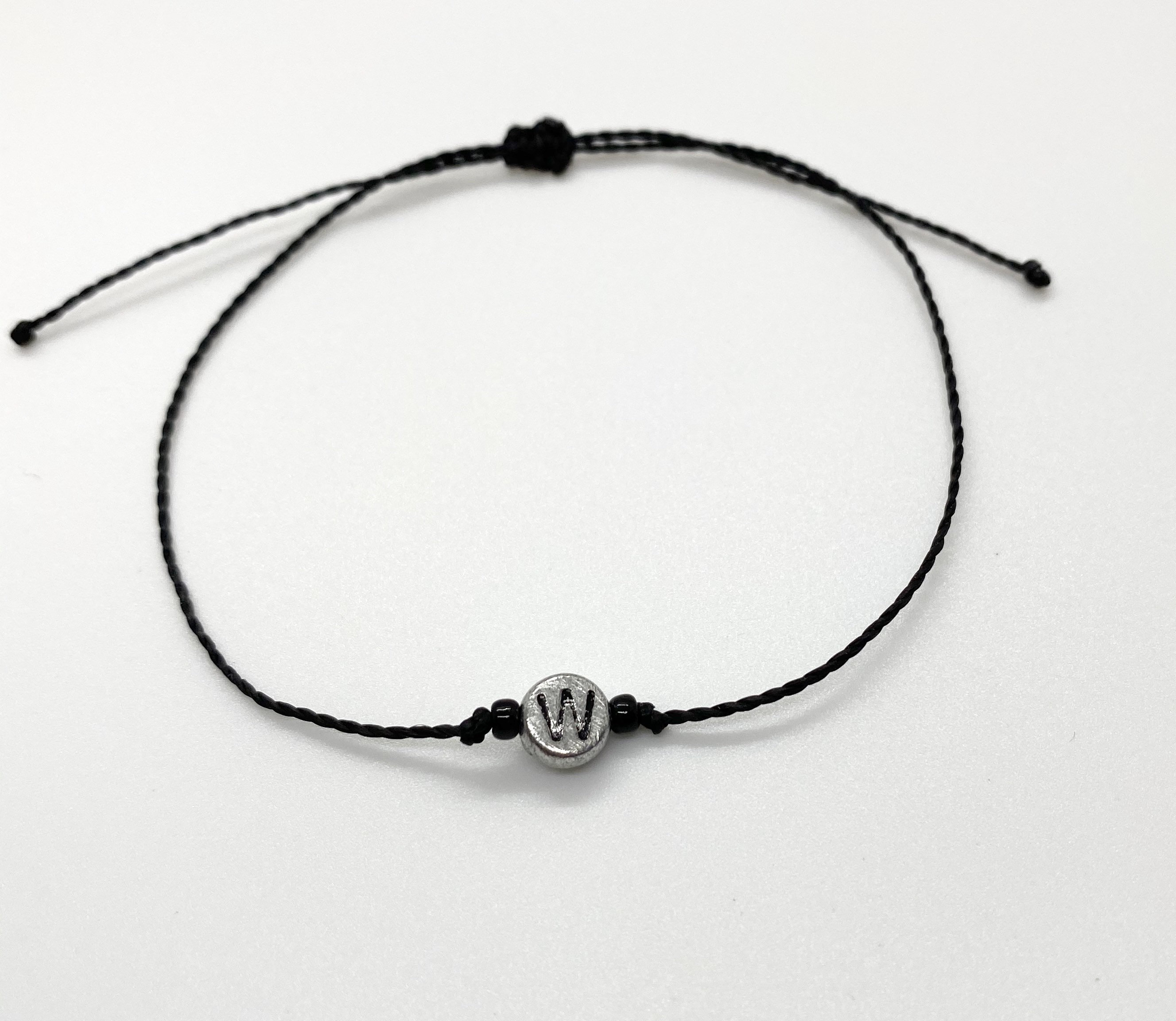 SILVER LETTER CUSTOM Initial Bracelet/anklet | Friendship | Waterproof ...
