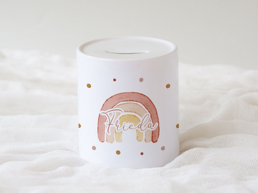 Rainbow Money Box, Child Money Box, Gift for Children, Personalized ...