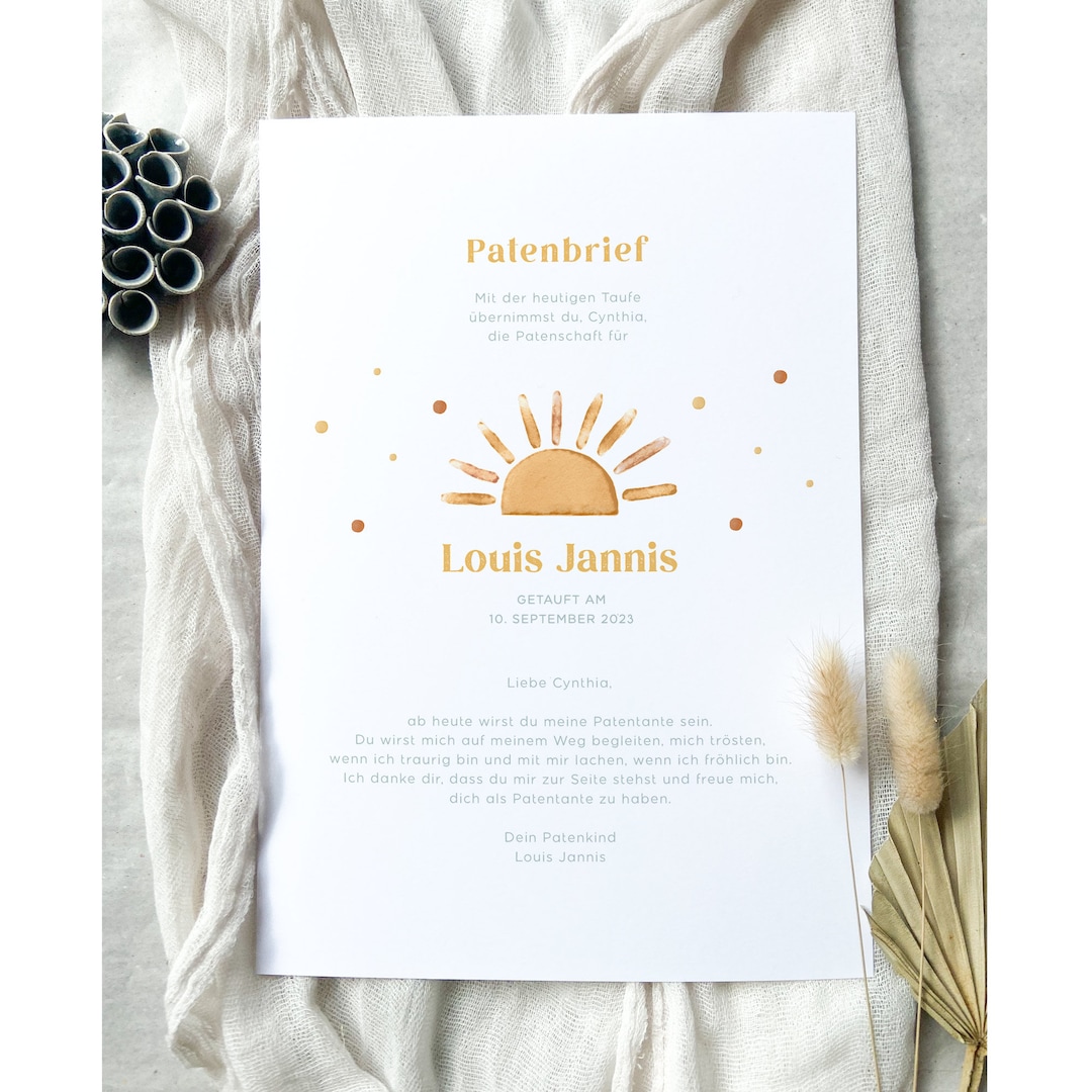 Personalized Godparent Letter, Godparent Letter for Godmother Godfather ...