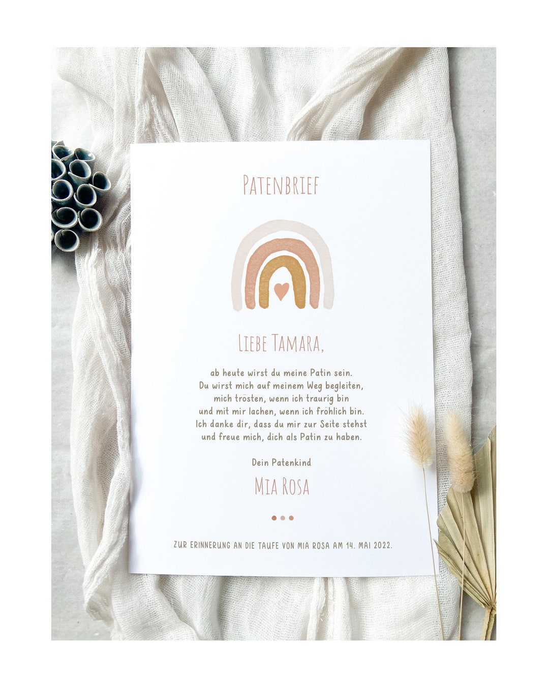 Personalized Godparent Letter, Godparent Letter Rainbow, Baptism Gift ...