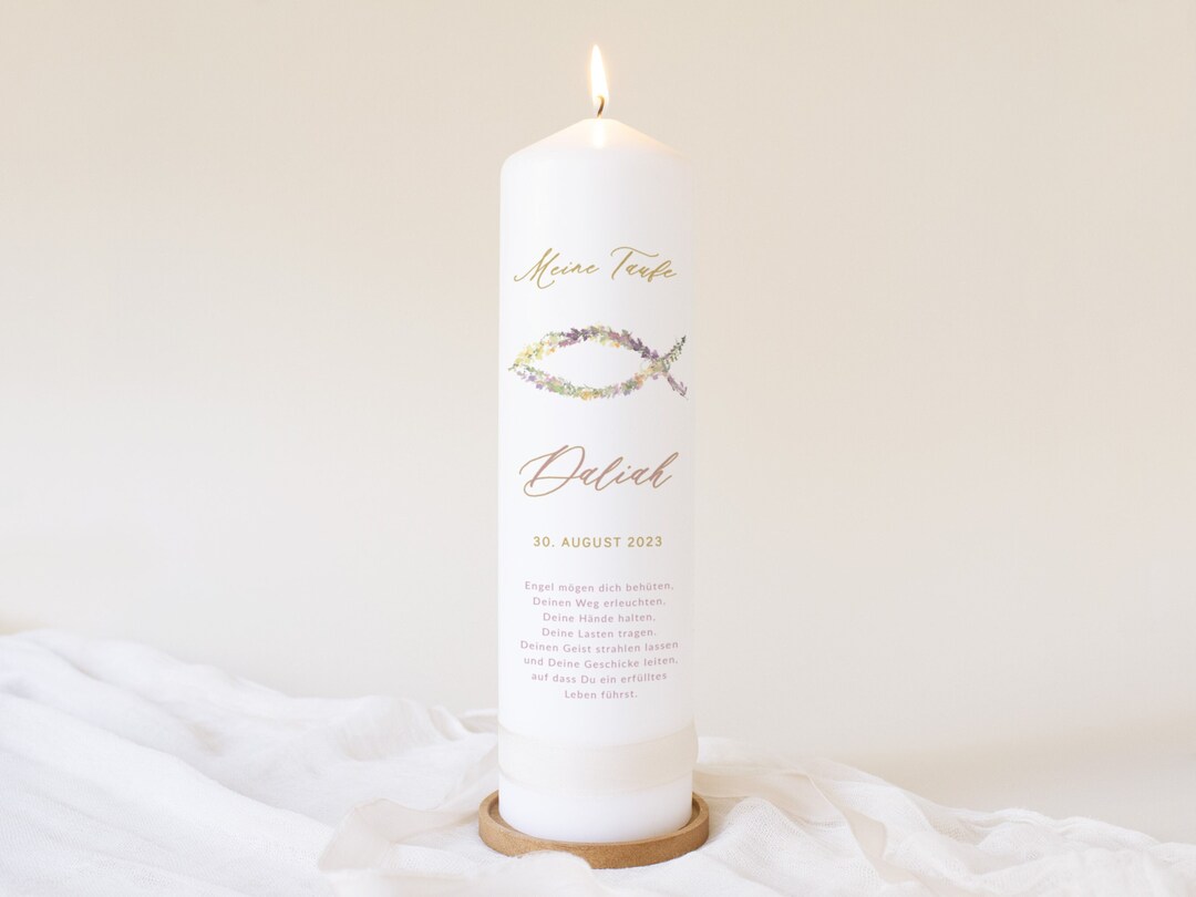 Baptismal Candle Fish, Baptismal Candle Floral, Baptismal Candle Girl ...