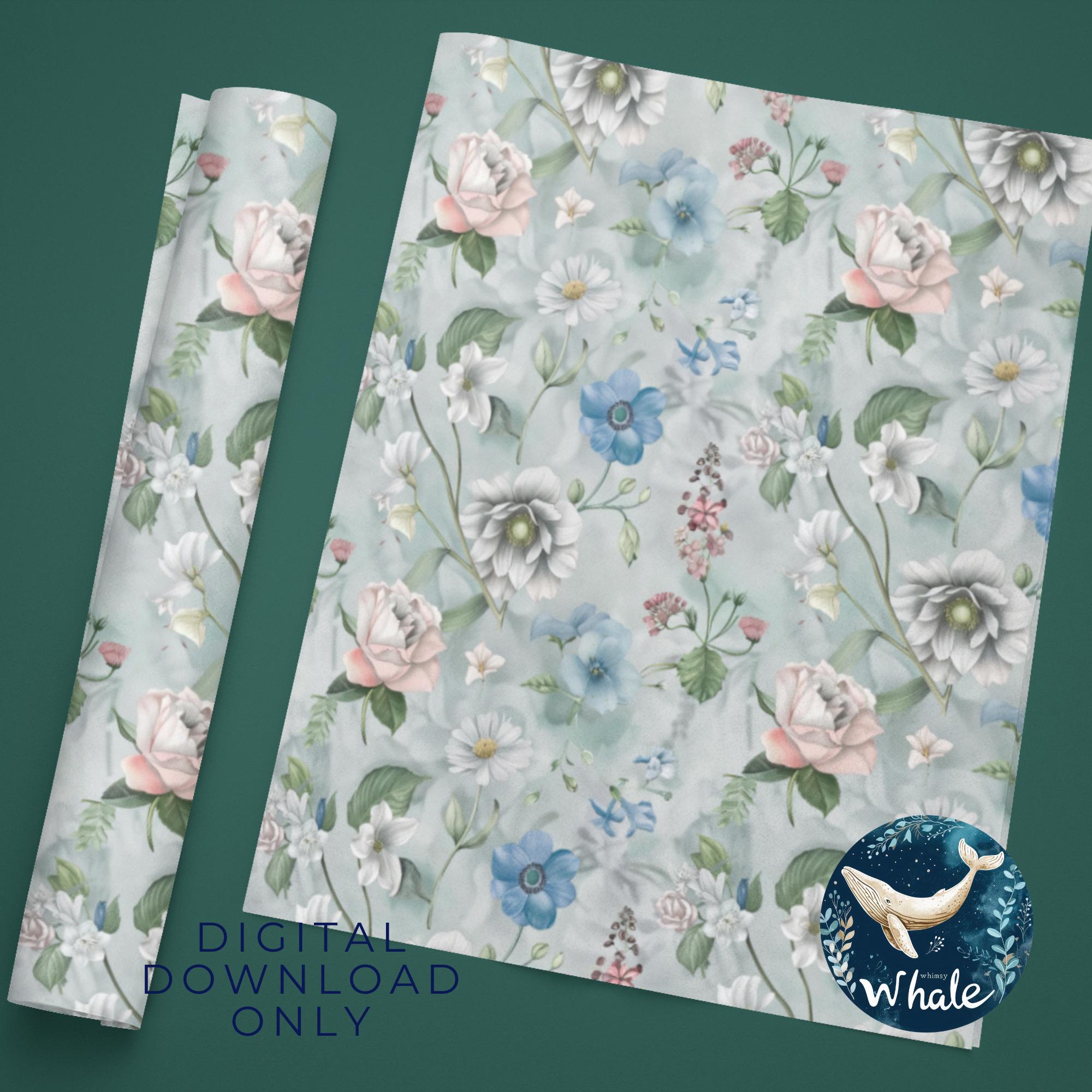 Floral Rabbit Digital Paper Pack | Easter Bunny Seamless Pattern ...
