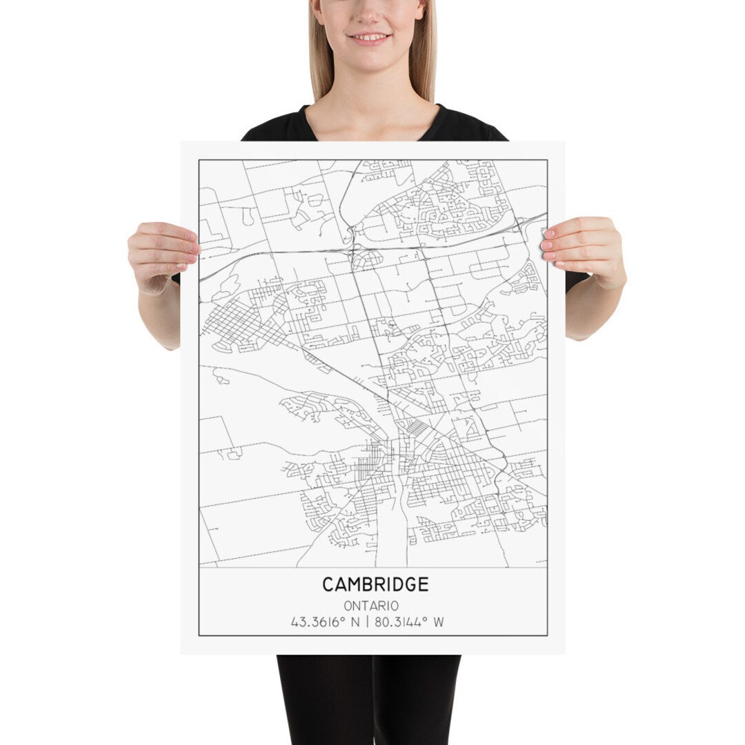 Cambridge Ontario Map Print Digital Download KW Ontario - Etsy